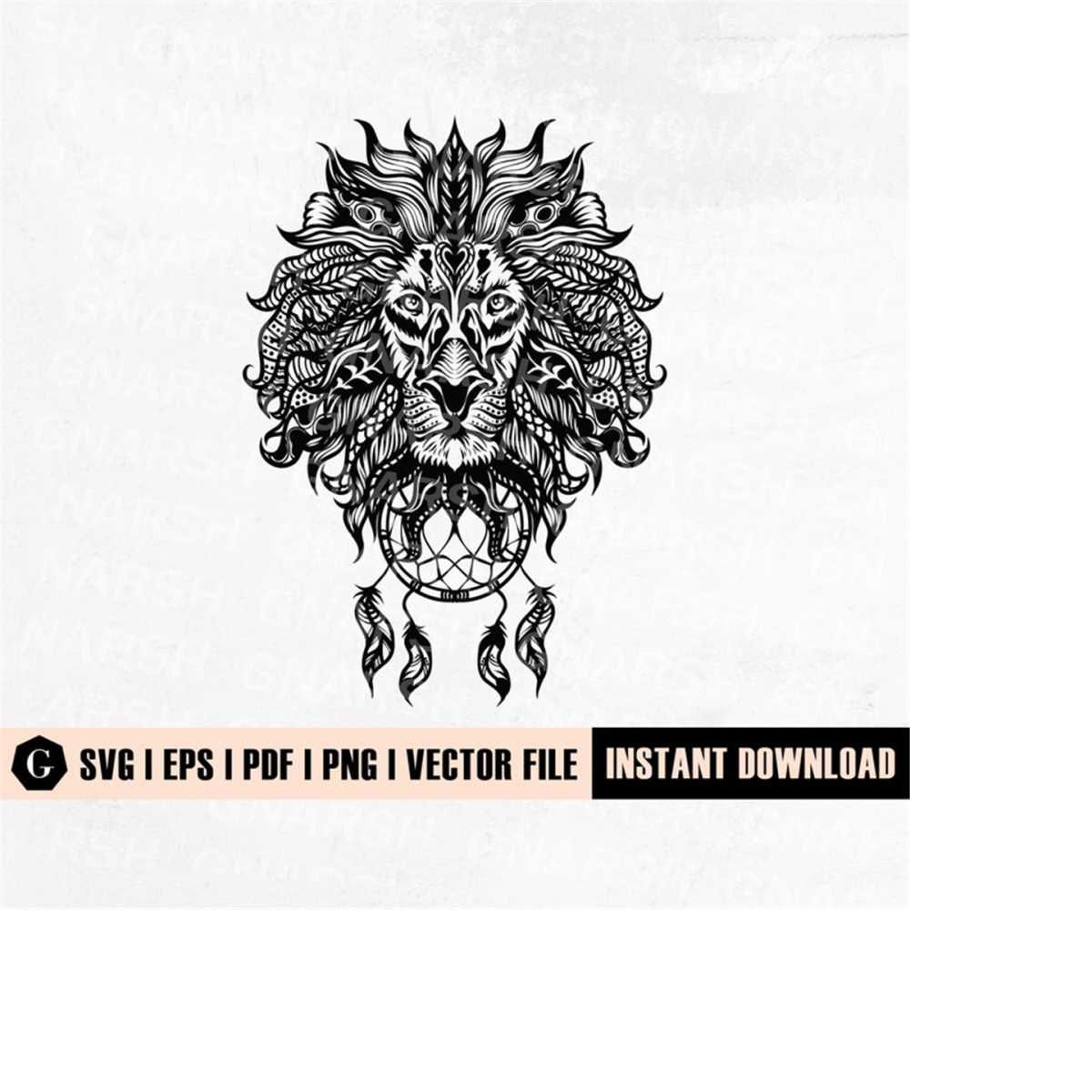 Lion Zentangle svg | Mandala Lion Svg | Animal Face svg | Cu | Inspire ...