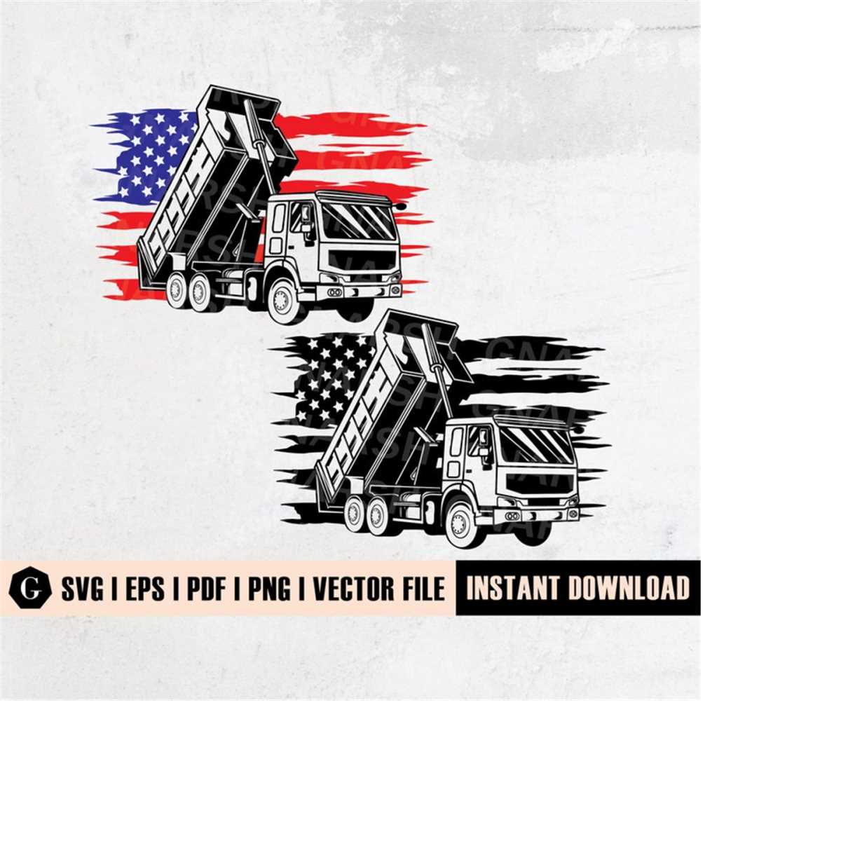 USA Dump Truck Svg File | Truck Svg | Trucker Svg | Trucking | Inspire ...