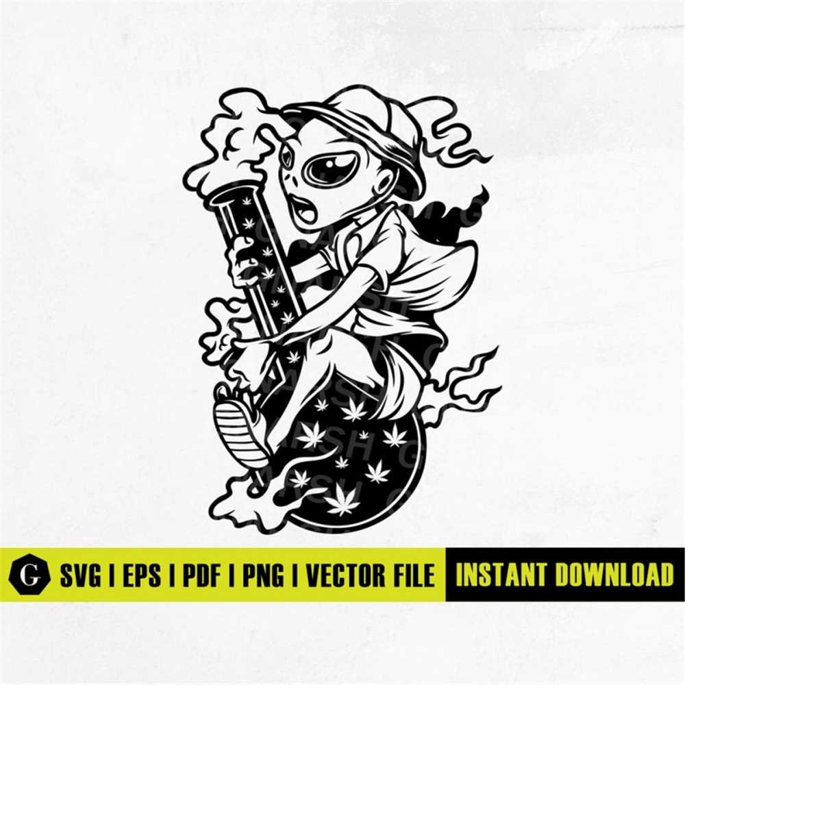 Alien Smoking Weed Svg | Alien Smoking Joint Svg | High as t | Inspire ...