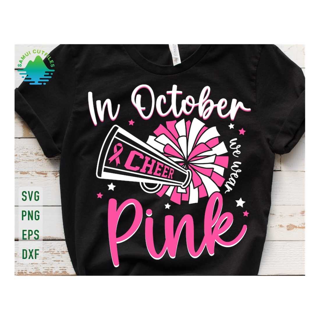 In October We Wear Pink Svg, Cheer Pink Out Svg, Cheer and F - Inspire ...