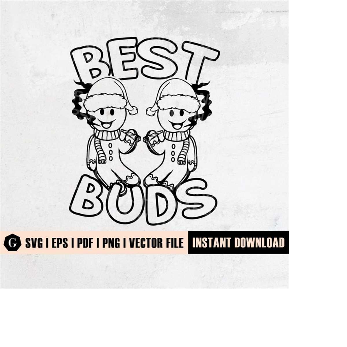 Best Buds Svg | Smoking Gingerbread Man svg | Smoking Joint - Inspire ...