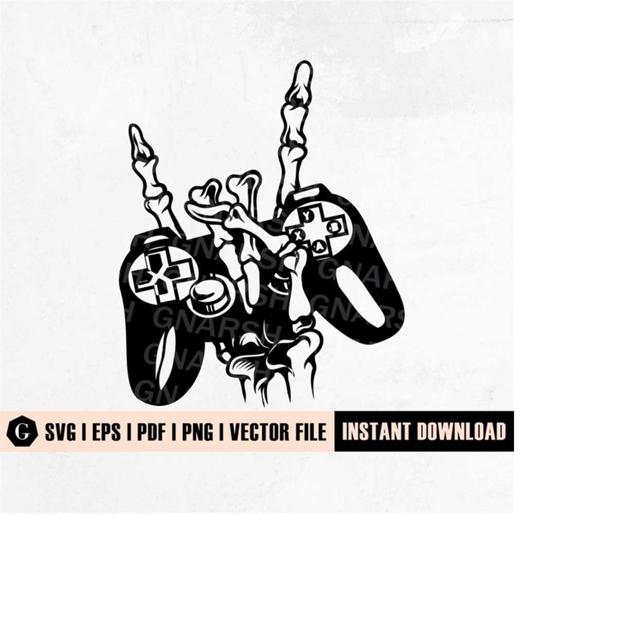 Gamer Skeleton Svg | Skeleton Hand Gamer Svg | Gaming Svg | | Inspire ...