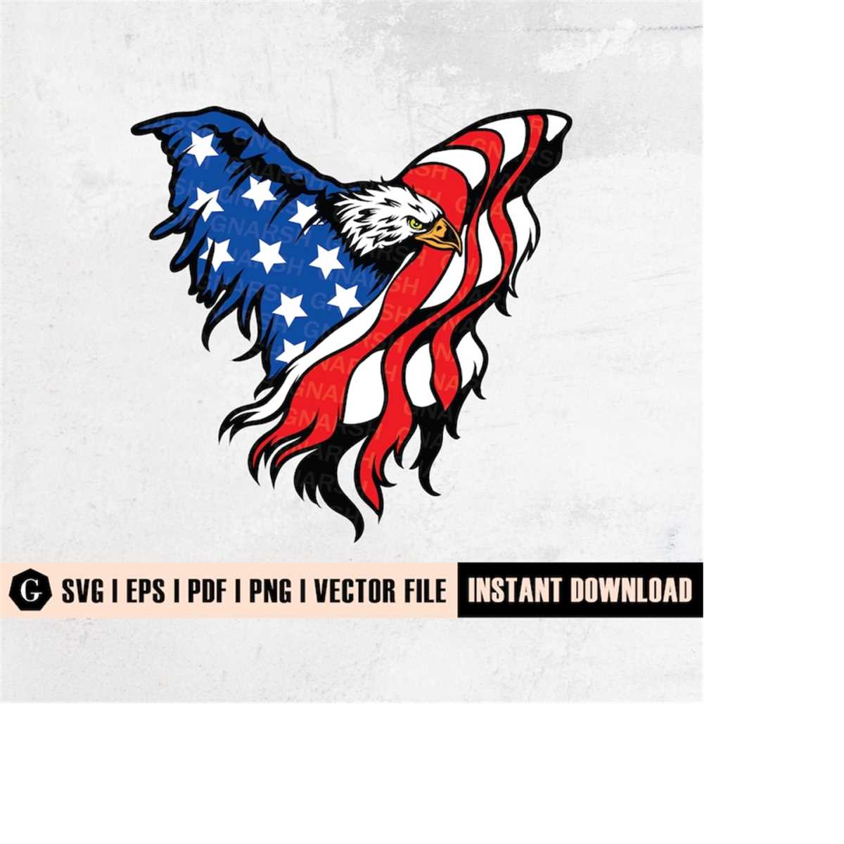 Patriotic Eagle Svg File | Eagle through Flag Svg | American | Inspire ...