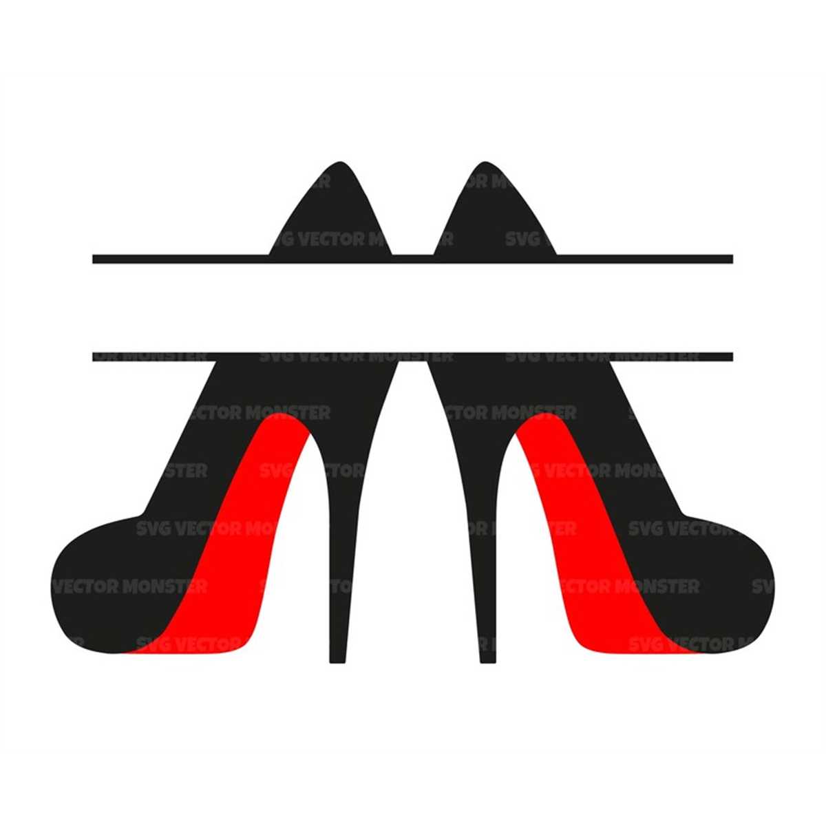 High Heels Monogram Svg, Red Bottom Heels Svg, Red Heels Svg | Inspire ...