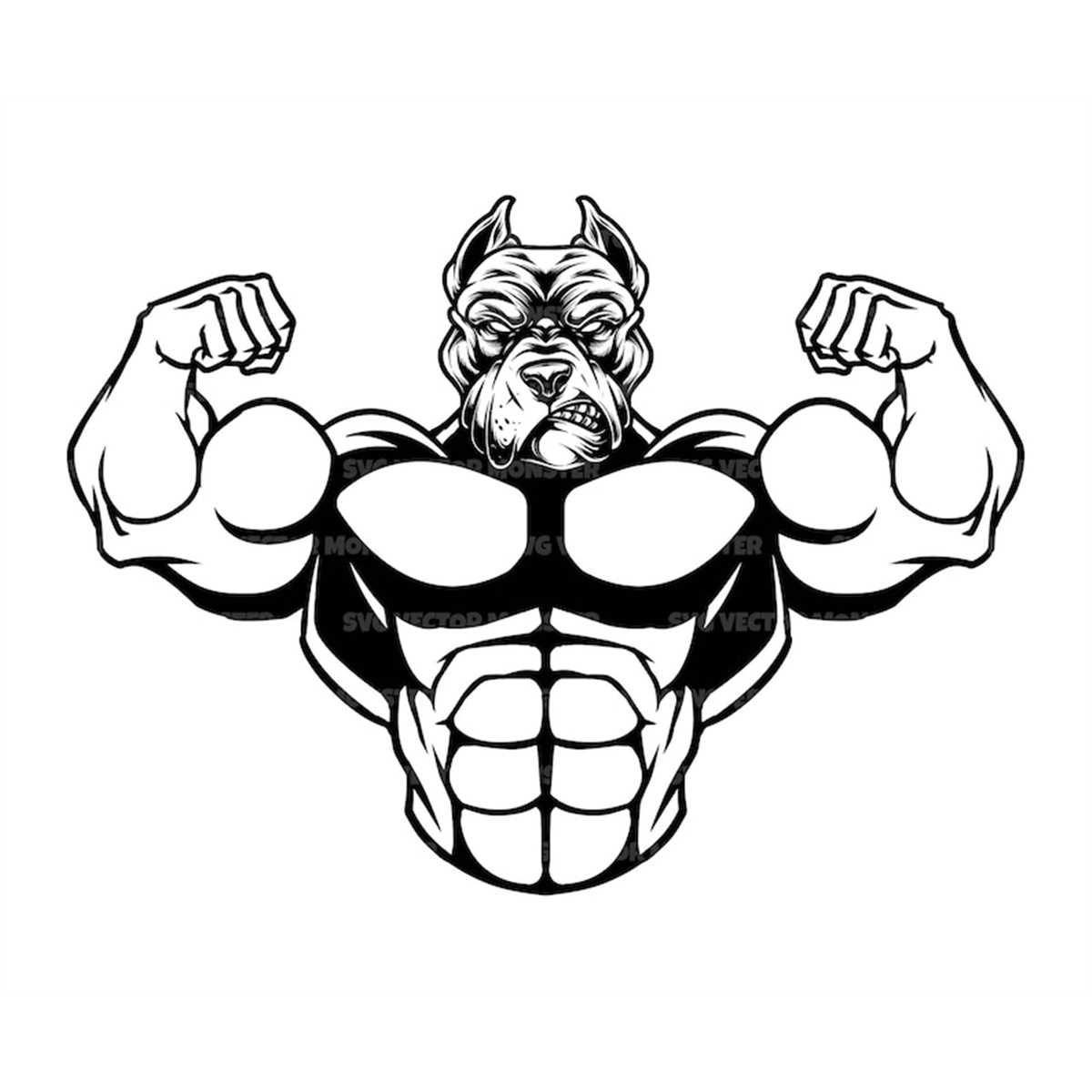 Pitbull Bodybuilder Svg, Biceps Svg, Muscle Svg, Gym, Strong | Inspire ...