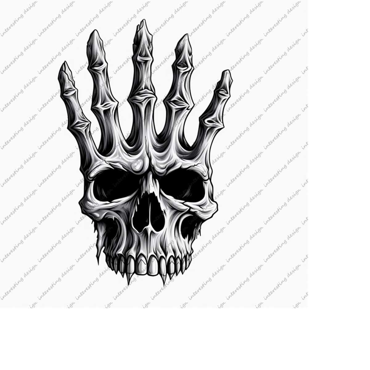 Skull and fingers png instant download PNG, digital download | Inspire ...