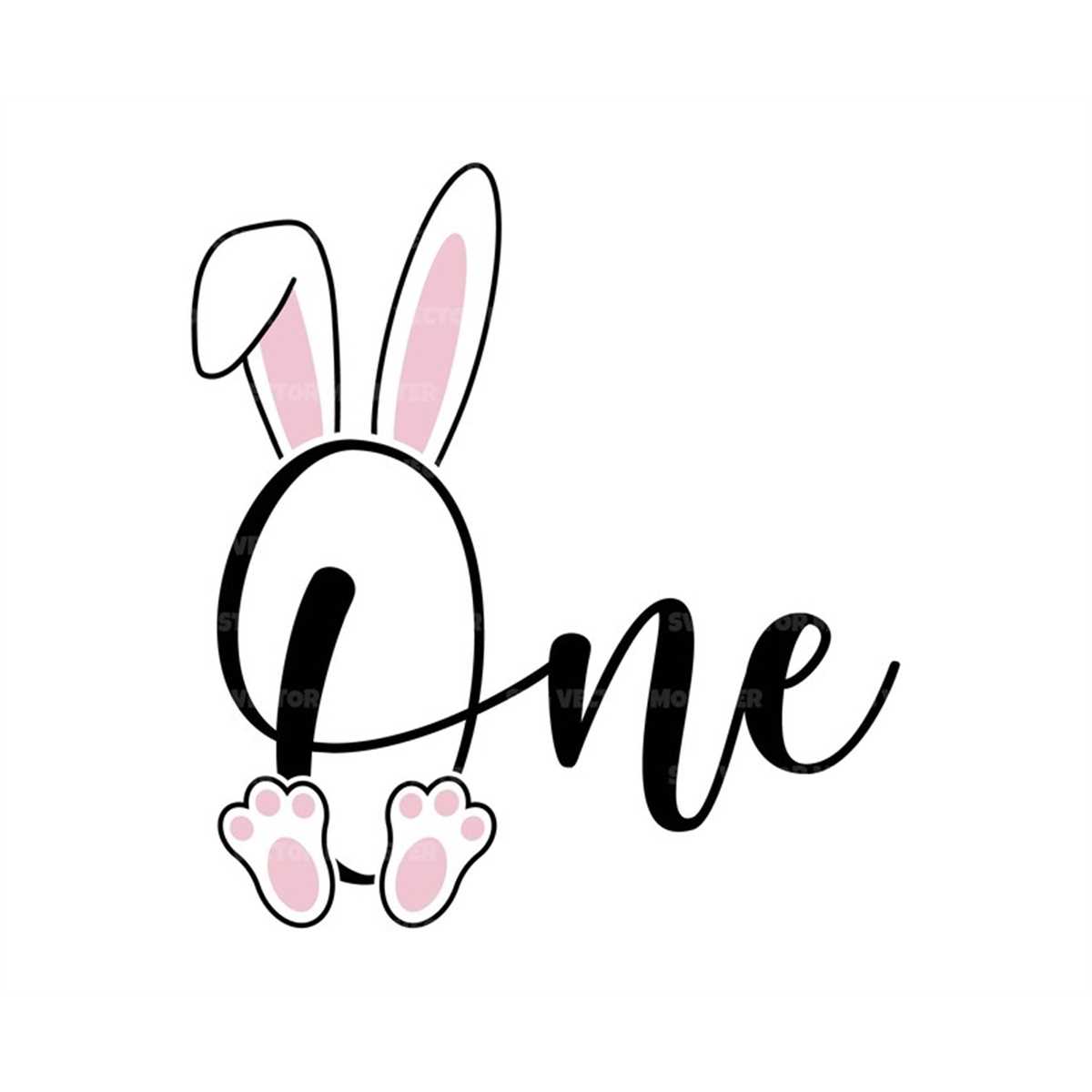 Easter Bunny One Svg, 1st Birthday Svg, First Birthday Svg, - Inspire ...