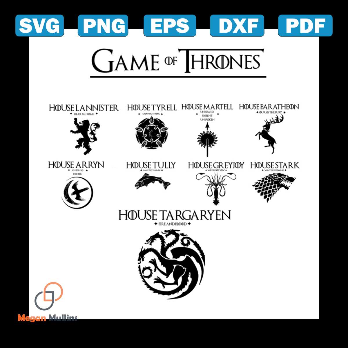 Game Of Thrones Logo Svg, Dany Tagaryen Svg, Dragon Svg, Cri | Inspire Uplift
