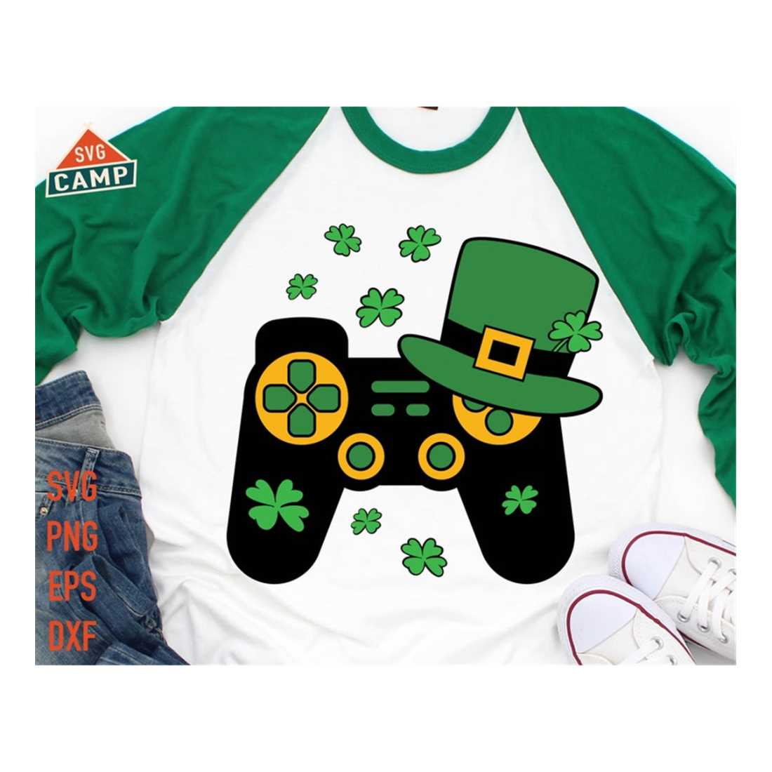 St Patrick Day Video Game Svg, Shamrock Gamer Svg, Kids St P - Inspire ...