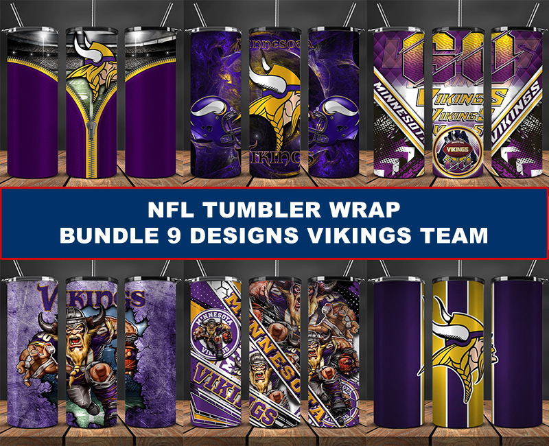 Vikings Tumbler Wrap , Football Tumbler Png, Nfl Tumbler Wra | Inspire Uplift