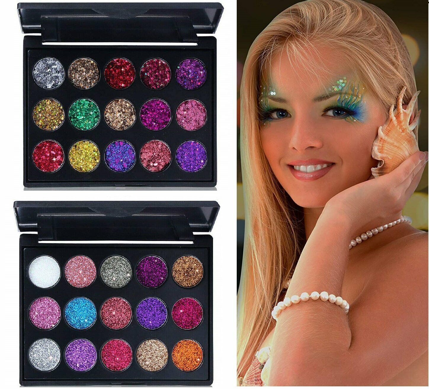 Glitter Eyeshadow Palette, 15 Matte & Shimmer Colors | Inspire Uplift