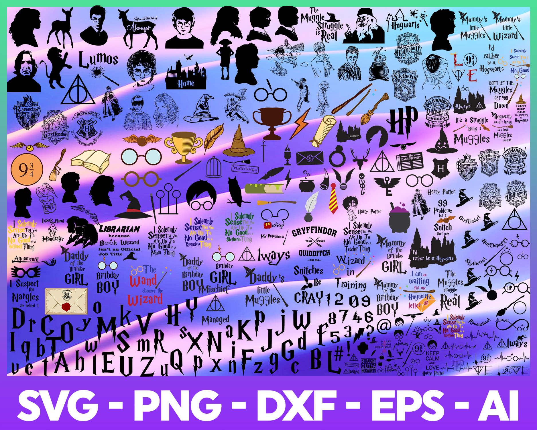 HARRY POTTER Svg Mega Bundle , HARRY POTTER Png , For Cricut | Inspire ...