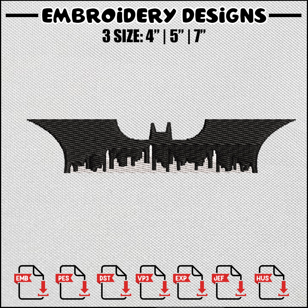 Batman logo embroidery design, Embroidery design, Embroidery | Inspire ...