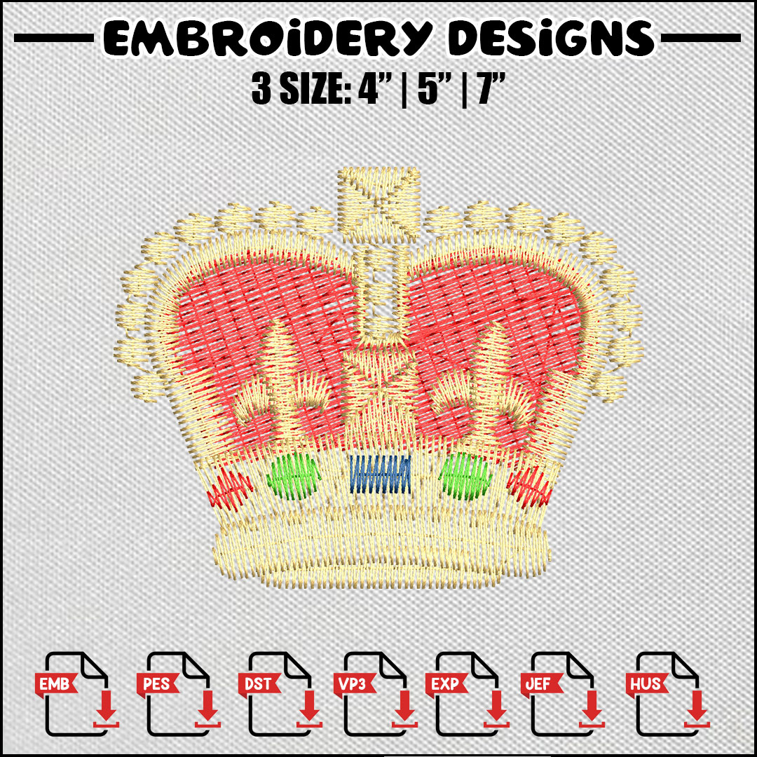 Crown embroidery design, Embroidery design, Embroidery files | Inspire ...