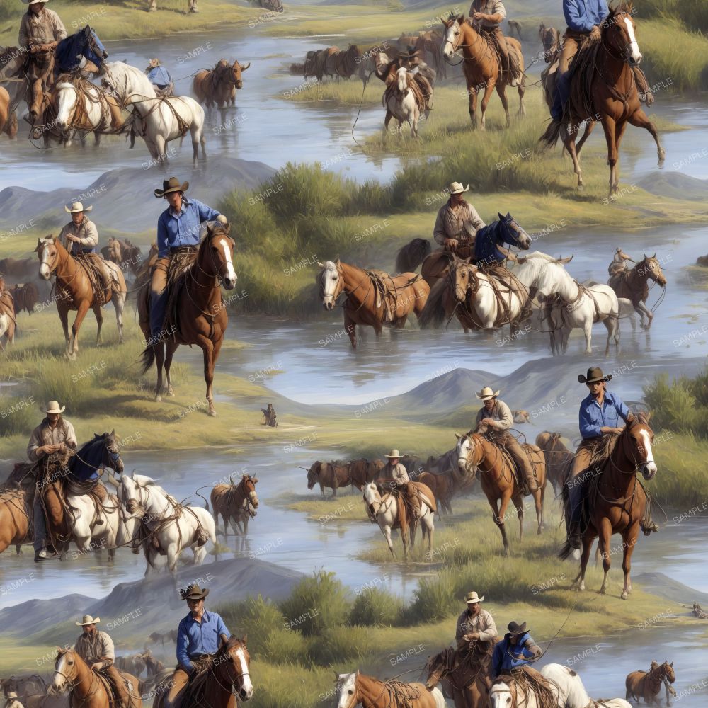 Working Cowboys 43 Pattern Pattern Tileable Repeating Patter | Inspire Uplift