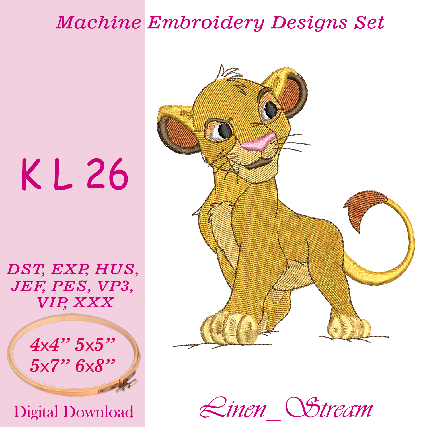 KL 26. Machine embroidery design in 8 formats and 4 sizes | Inspire Uplift