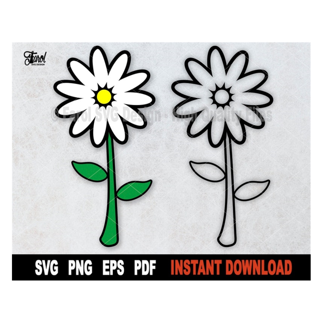 Daisy Flower SVG, Flower SVG File For Cricut, Silhouette, Fl - Inspire ...