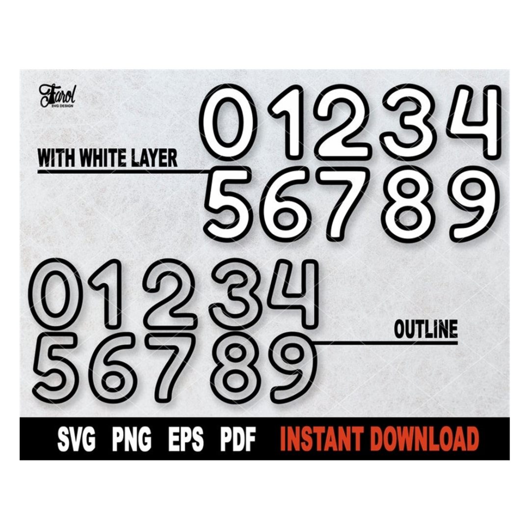 Numbers SVG Bundle, Simple Numbers SVG File For Cricut, Sil - Inspire ...