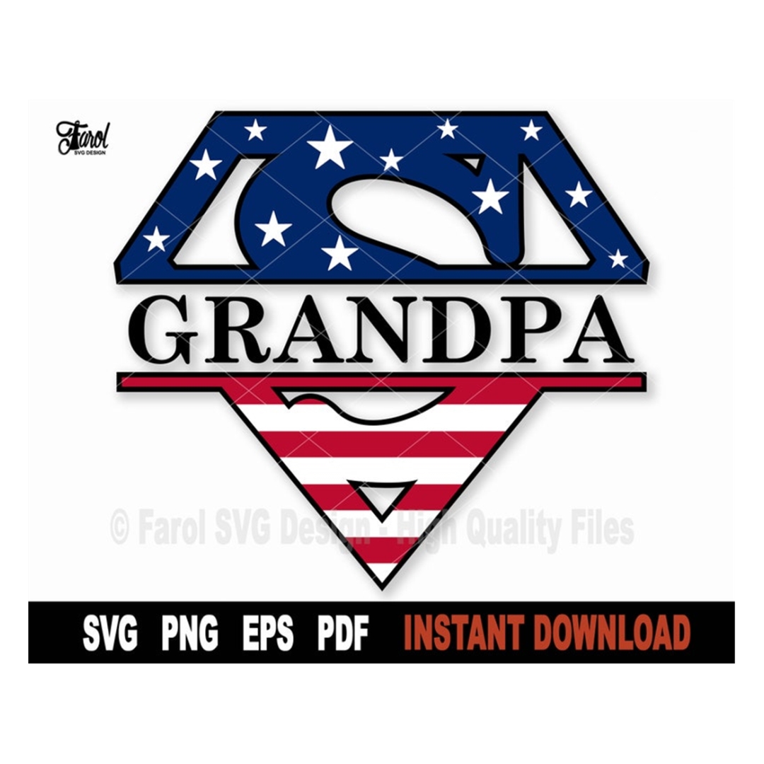 Grandpa SVG, Super Grandpa Split Name Frame Svg, Fathers Day | Inspire ...