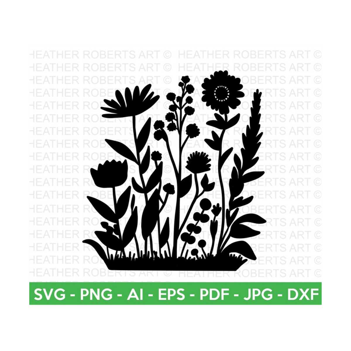 Floral Garden Svg, Floral SVG, Flowers SVG, Garden svg, Silh | Inspire ...