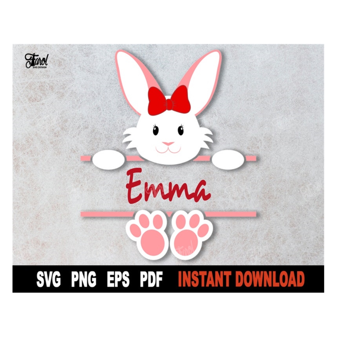 Bunny SVG, Split Monogram SVG File For Cricut, Silhouette, B - Inspire ...