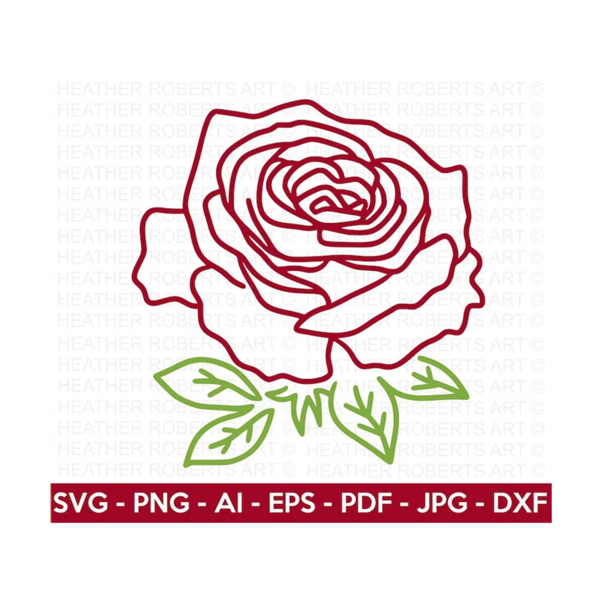 Rose Line Art SVG, Rose svg, Line Art svg, Floral Decoration | Inspire ...