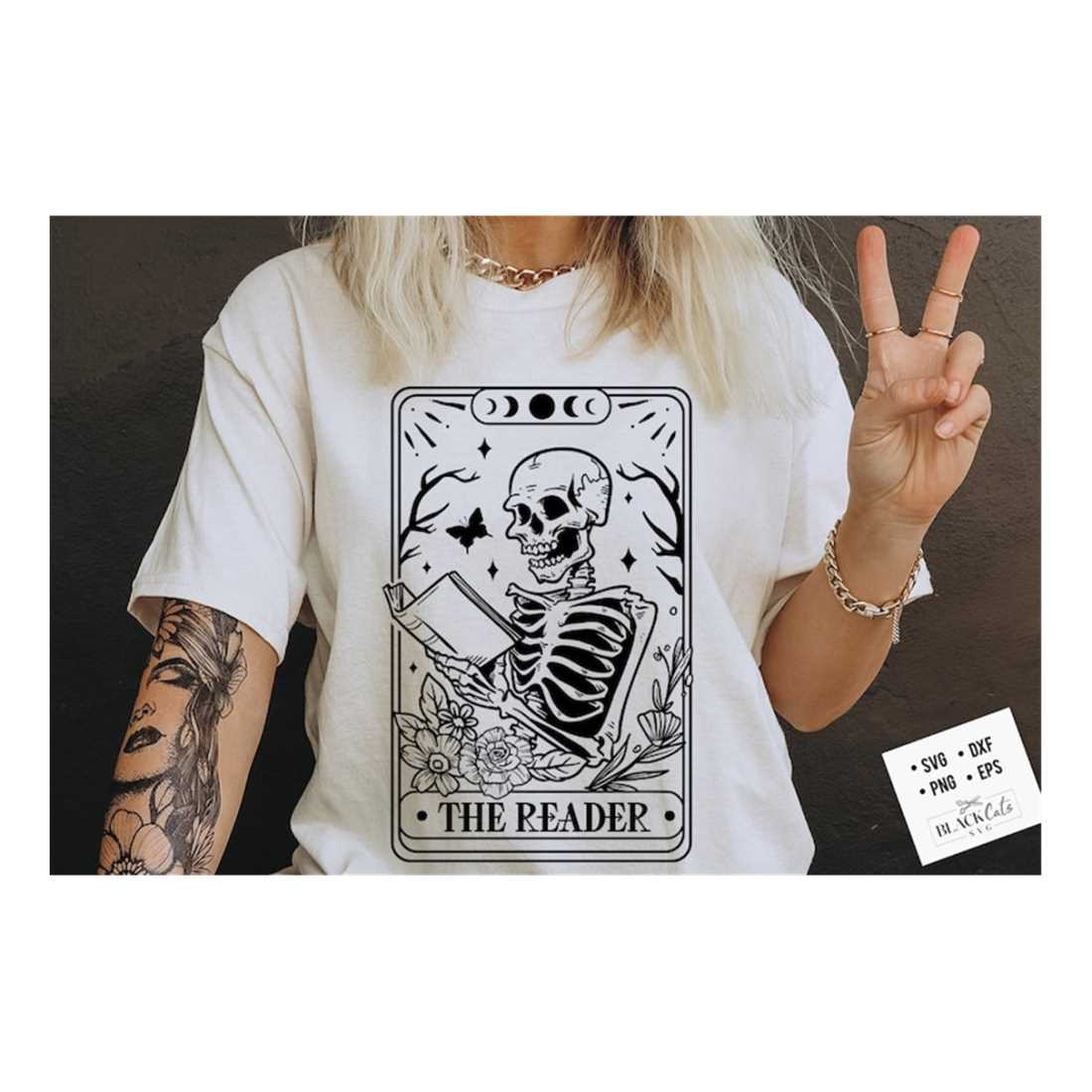The reader tarot card SVG, Skeleton reading svg, The reader | Inspire ...