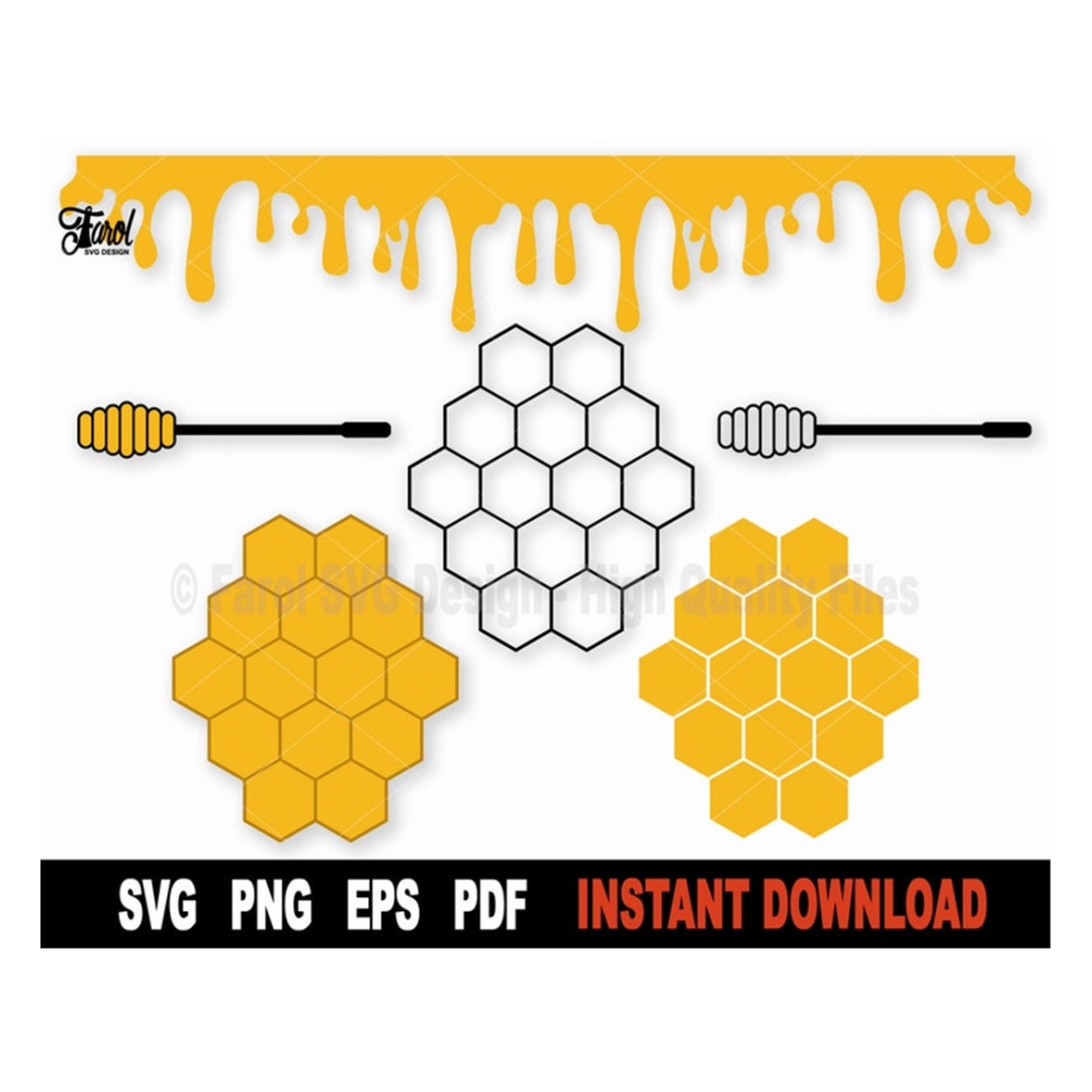 Honeycomb SVG Bundle, Honey SVG File For Cricut, Silhouette, - Inspire ...