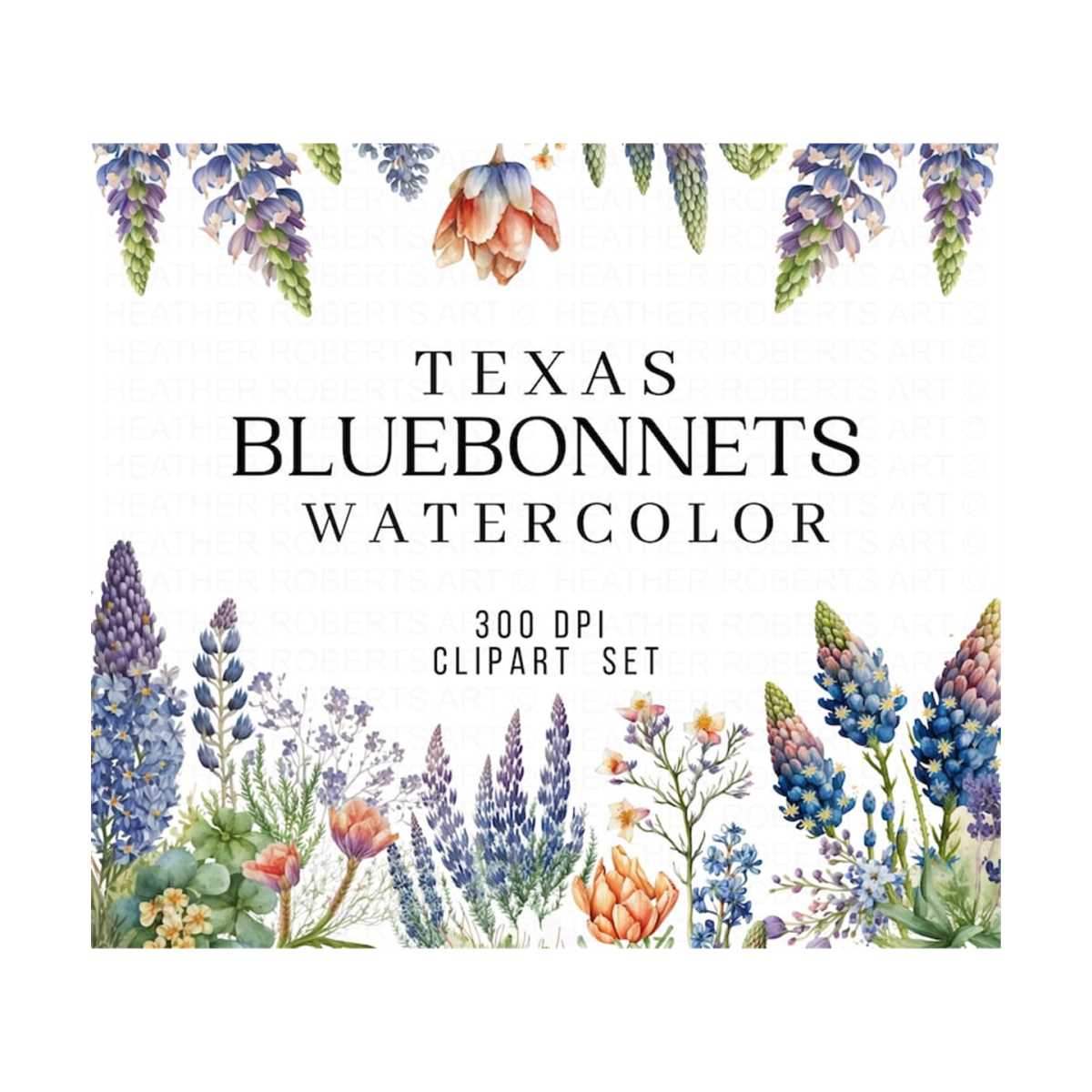 Bluebonnets Watercolor Clipart - Texas State Flower, Wildflo | Inspire ...