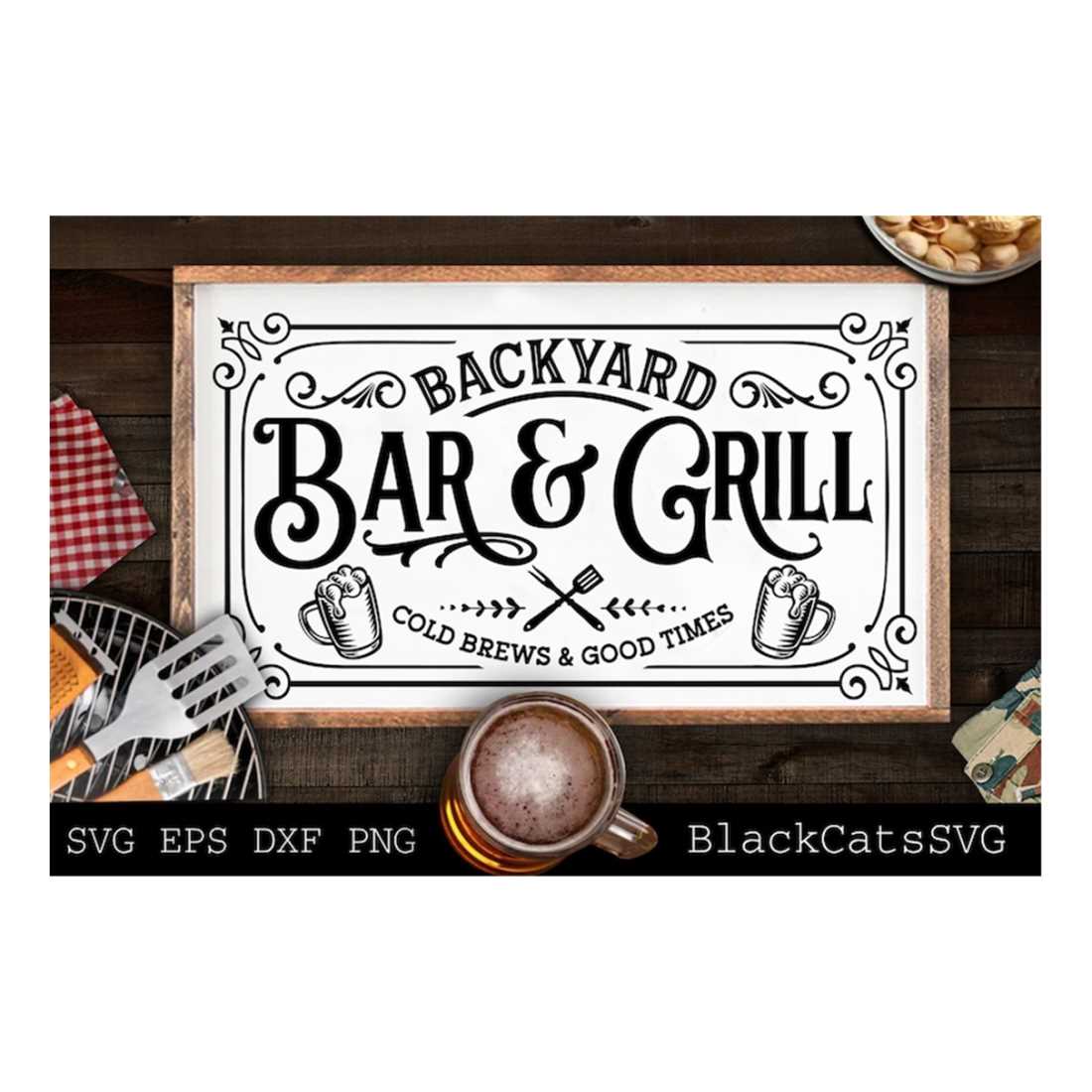 Backyard bar and grill svg, Grilling svg, BBQ Svg, Dad's Bar | Inspire ...