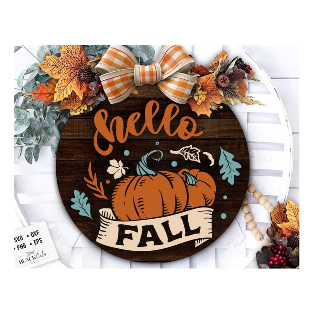 Hello fall door hanger svg Fall Door Hanger SVG, Autumn door - Inspire ...