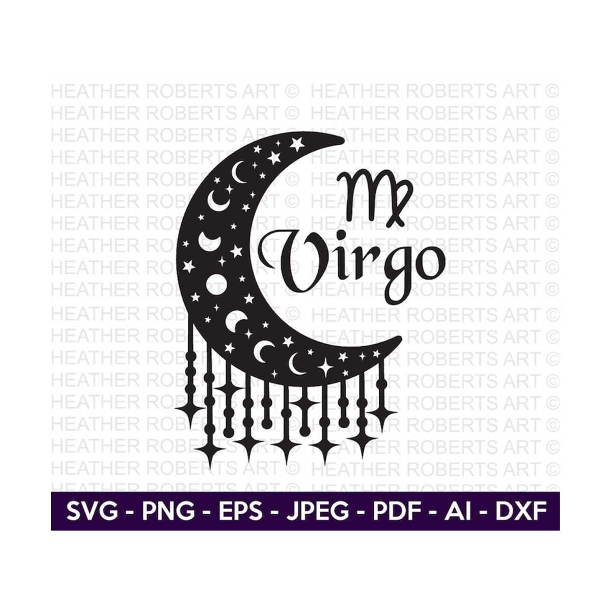Virgo SVG, Virgo Zodiac Moon Svg, Zodiac Signs SVG, Astrolog | Inspire ...