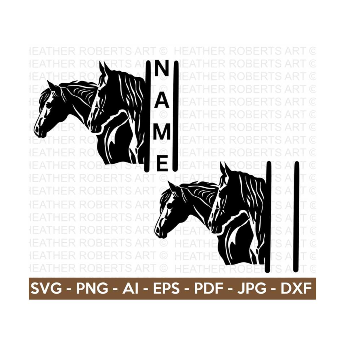 Horses Split Monogram SVG, Horse Svg, Farm Animals SVG, Farm | Inspire ...
