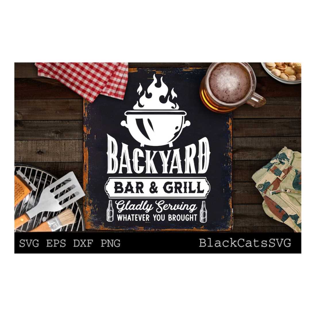 Backyard bar and grill svg, Grilling svg, BBQ Svg, Dad's Bar | Inspire ...