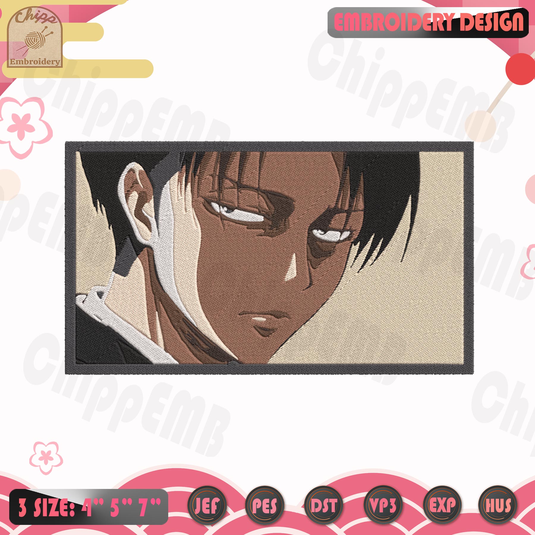 Attack On Titan Embroidery Design Anime Embroidery File Ma Inspire Uplift