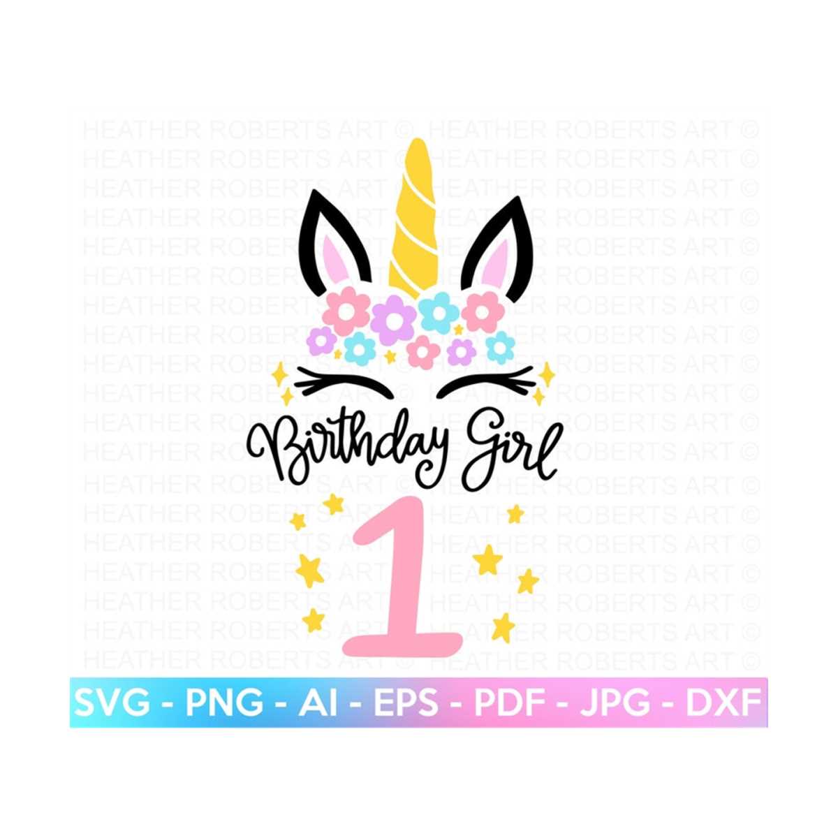 First Unicorn Birthday SVG, Unicorn Face SVG, Unicorn SVG, B | Inspire ...
