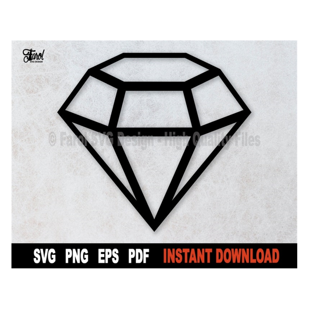 Diamond SVG, Diamond File For Cricut, Silhouette, Outline S - Inspire ...