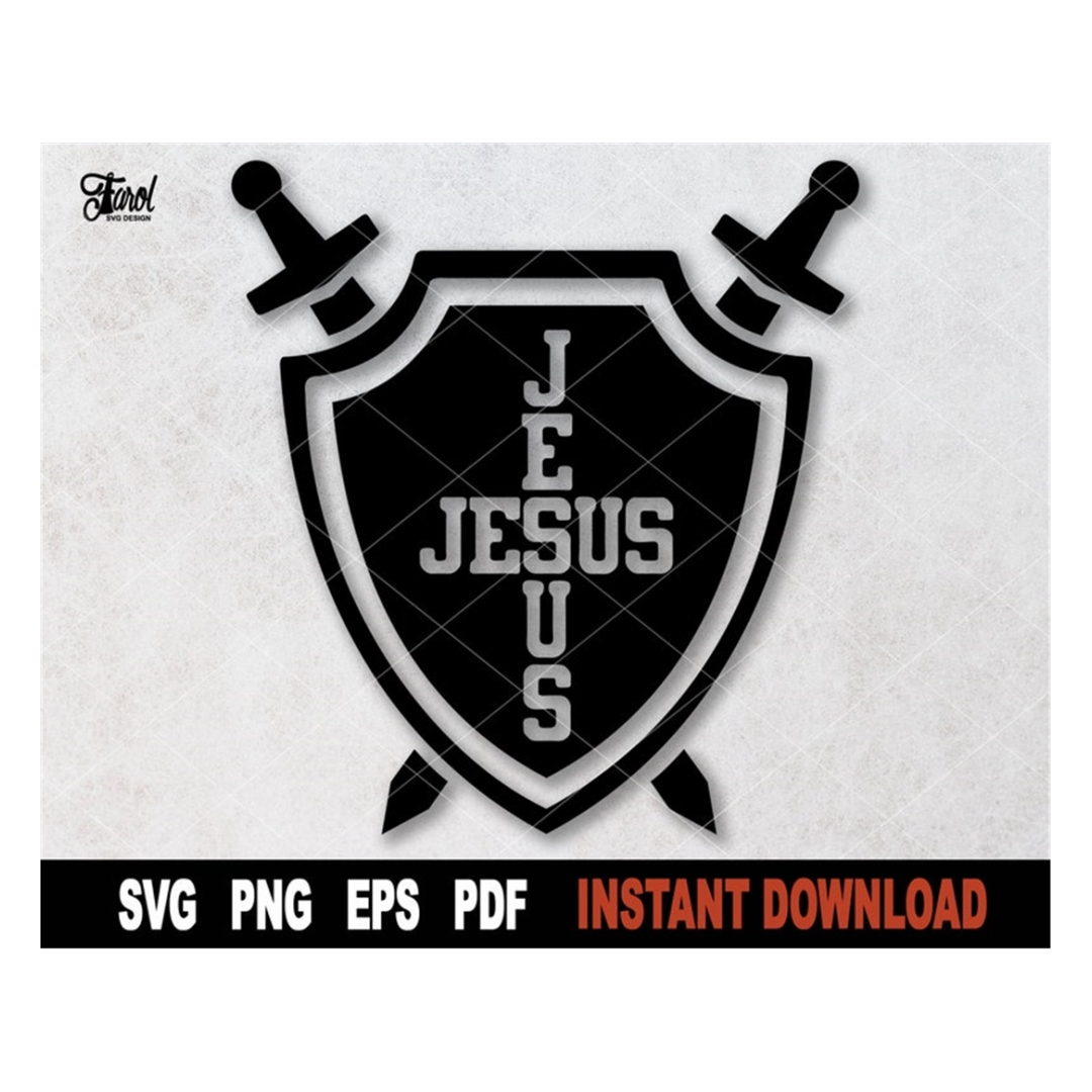 Shield Svg With The Name Of Jesus, Sword Svg, Armor of God C | Inspire ...