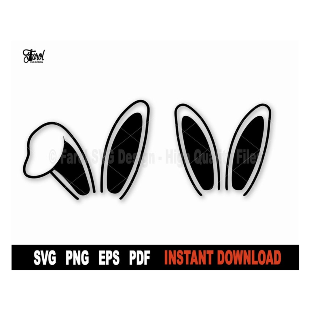 Bunny Ears SVG, 2 Designs Svg File For Cricut, Black Silhoue | Inspire ...