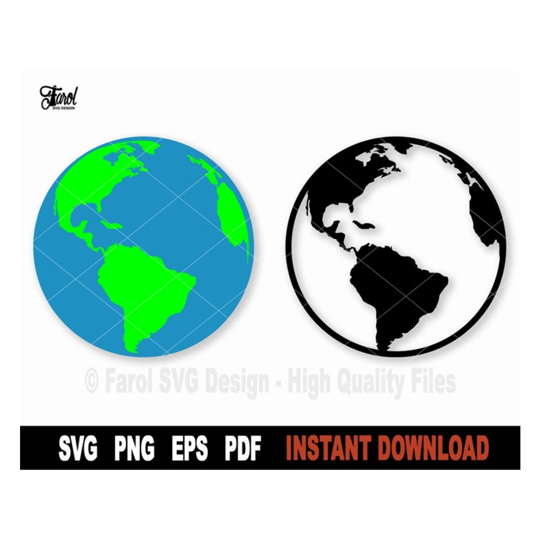 World Svg, Earth Svg File For Cricut, Silhouette, Vector Cli | Inspire ...