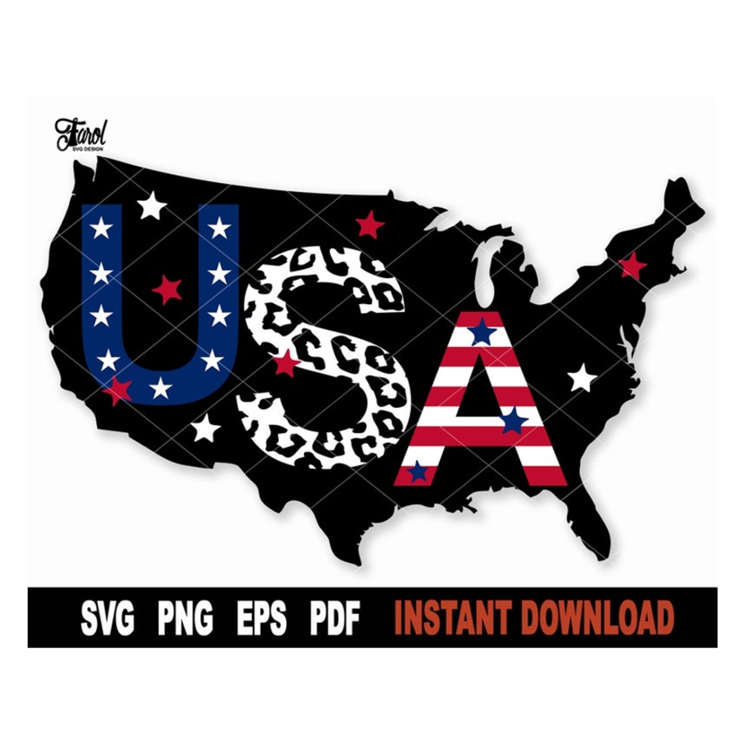 USA SVG, United States of America Svg File For Cricut, Silho | Inspire ...