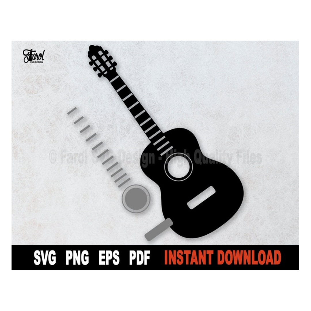Guitar SVG, Acoustic Guitar SVG File For Cricut, Silhouette | Inspire ...
