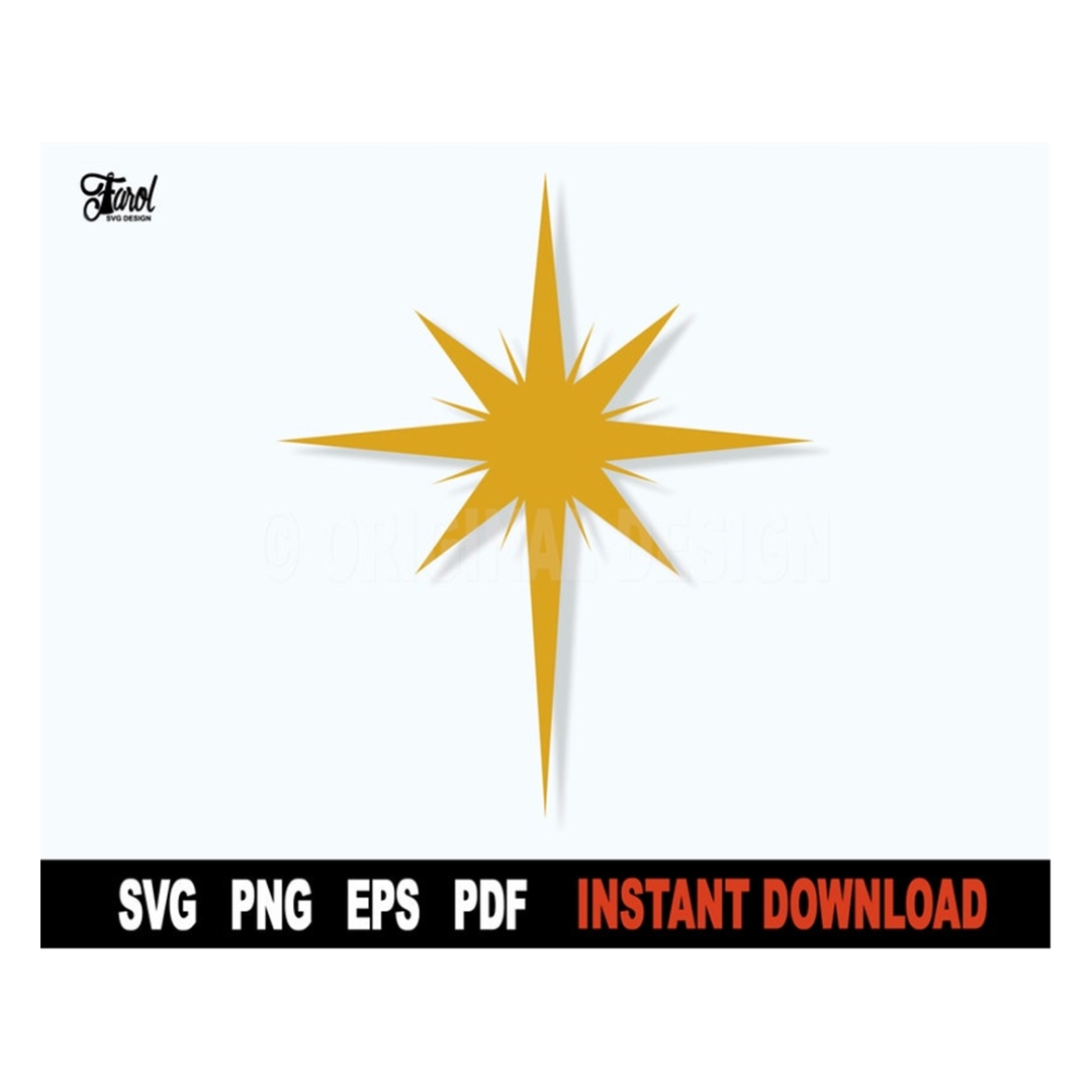 North Star Svg Gold, Star Of Bethlehem Svg File For Cricut, | Inspire ...
