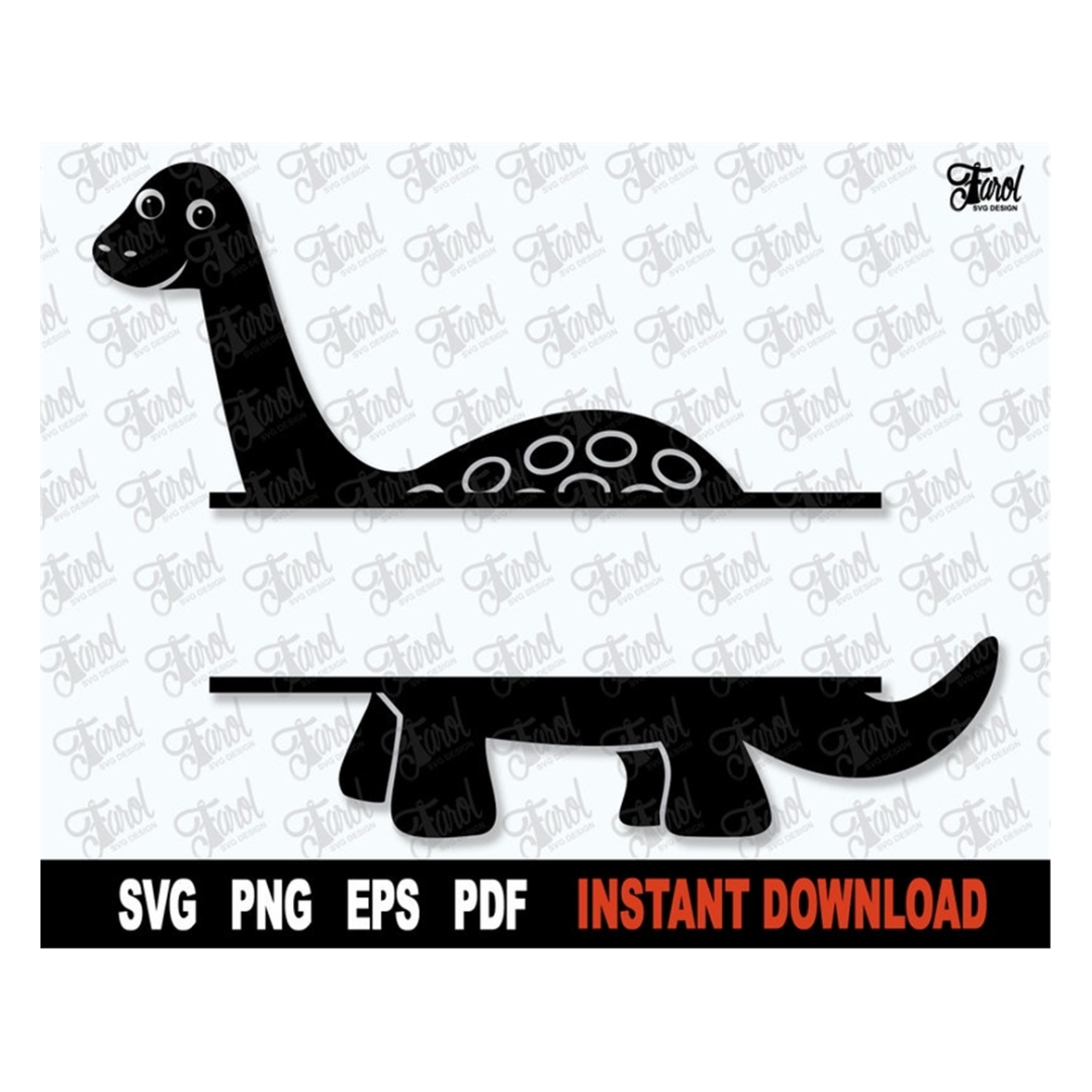 Dinosaur SVG, Brontosaurus Split Monogram SVG, Dinosaur SVG - Inspire ...