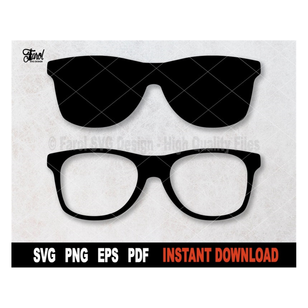 Glasses SVG, Glasses Svg File For Cricut, Black Silhouette, | Inspire ...