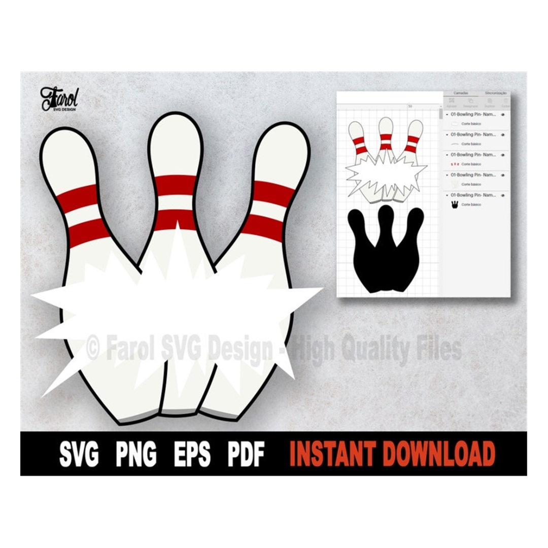 Bowling Pin Svg Cut File, Bowling Split Monogram Svg File Fo - Inspire ...
