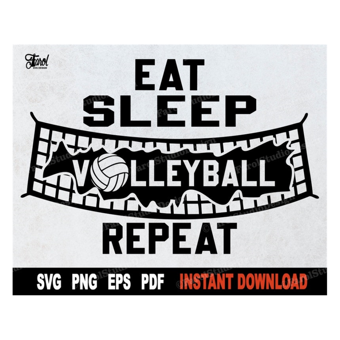 Volleyball SVG, Eat Sleep Volleyball Repeat SVG, Volleyball | Inspire ...