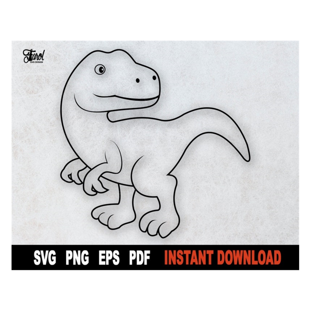 Dinosaur SVG, Tyrannosaurus Rex SVG, Outline Dinosaur SVG Fi | Inspire ...