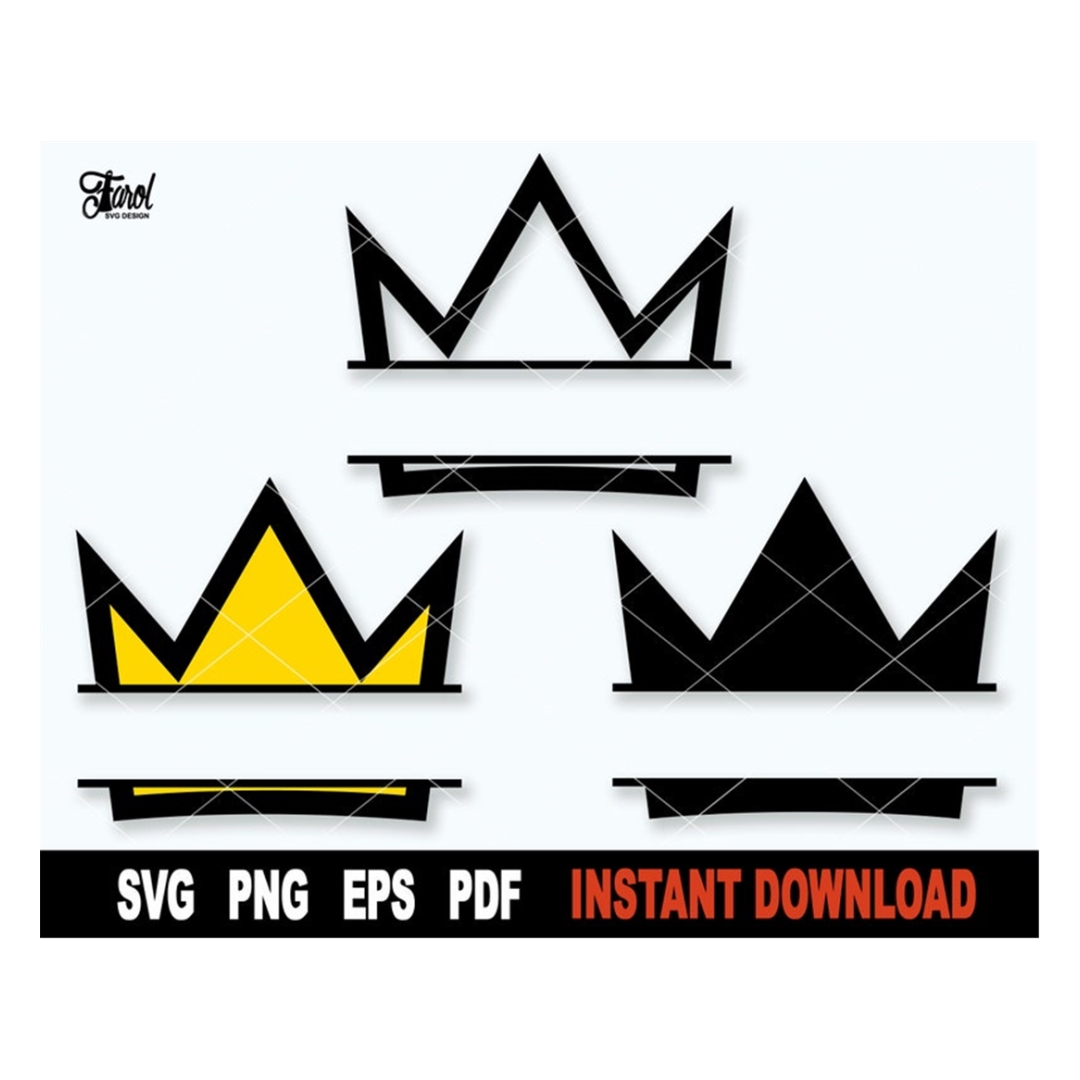 Crown Split Monogram SVG, King Crown SVG File For Cricut, S - Inspire ...