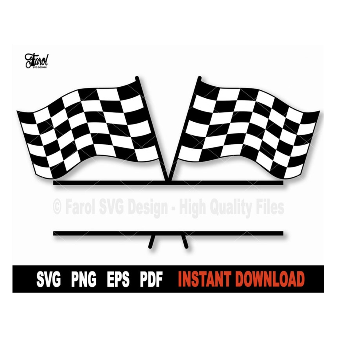 Checkered Flag Svg, Split Name Frame Svg, Racing Flags Svg F - Inspire Uplift